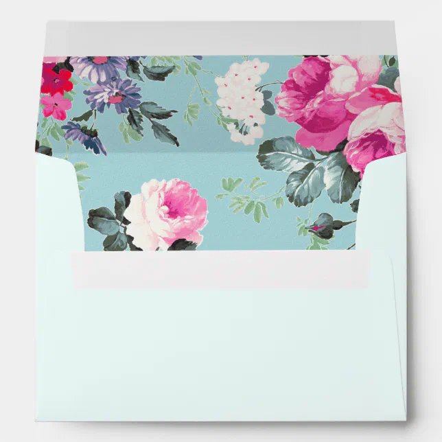 Happy Birthday. Vintage Floral Pattern Custom Envelope | Zazzle