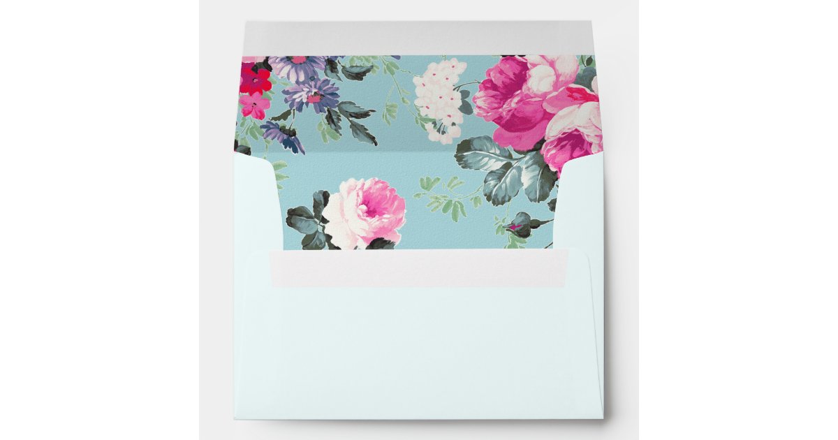 Happy Birthday. Vintage Floral Pattern Custom Envelope | Zazzle