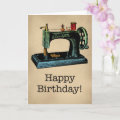 Happy Birthday Vintage Sewing Machine Card | Zazzle