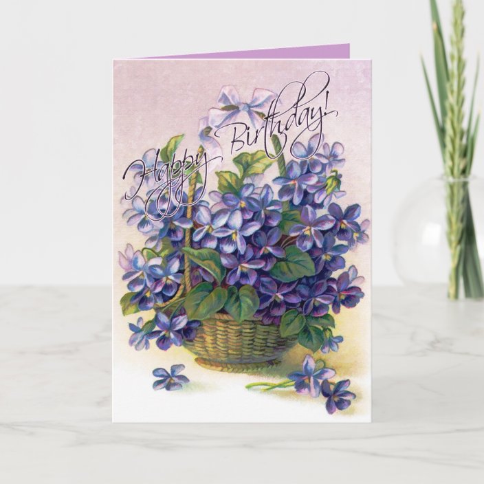Happy Birthday Violets Card | Zazzle.com