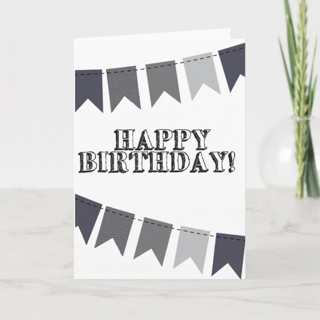 Happy Birthday W/ Banner Card | Zazzle