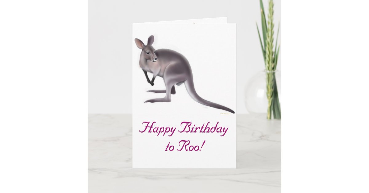 Happy Birthday Wallaby Card | Zazzle