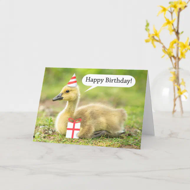 Happy Birthday Warm and Fuzzy Gosling Humor Card | Zazzle