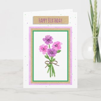 Happy Birthday Watercolor Flowers Card | Zazzle