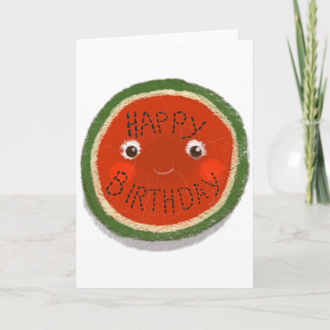 Happy Birthday Watermelon Card | Zazzle
