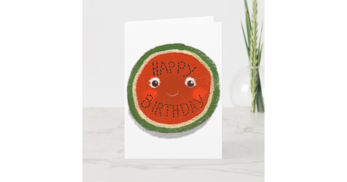 Happy Birthday Watermelon Card | Zazzle