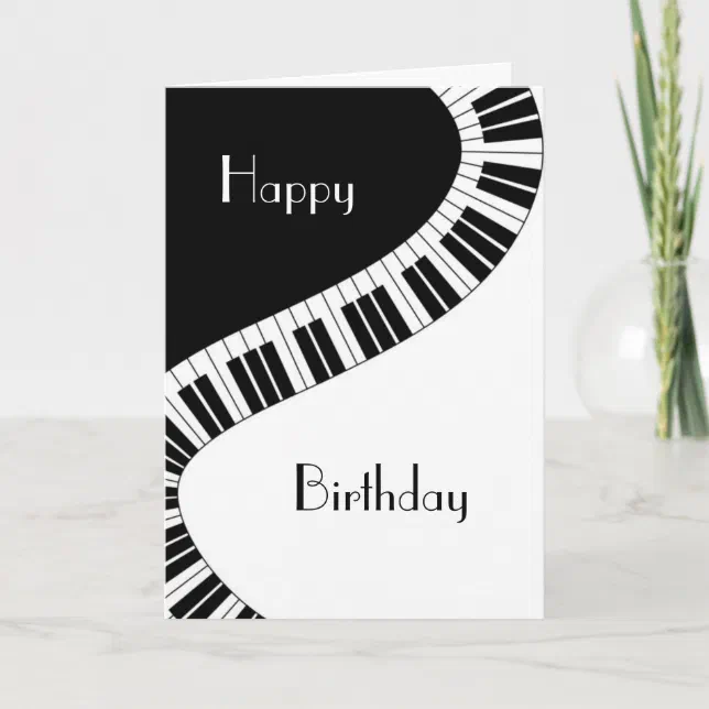 Happy Birthday - Wavy Curved Piano Keys Card | Zazzle Happy Birthday - Wavy Curved Piano Keys Card | Zazzle
