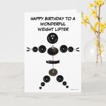 Happy Birthday Weight Lifter Card | Zazzle