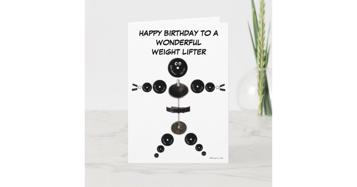 Happy Birthday Weight Lifter Card | Zazzle.com