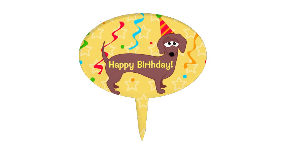 Happy Birthday Weiner Custom Cake Topper | Zazzle