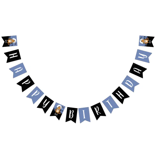 Happy Birthday Werewolf Full Moon and Bats Bunting Flags | Zazzle