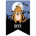 Happy Birthday Werewolf Full Moon and Bats Bunting Flags | Zazzle