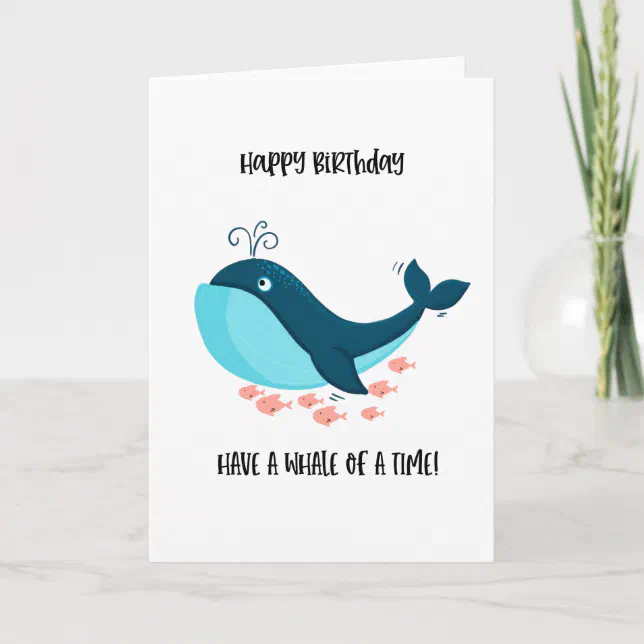 happy birthday Whale Card | Zazzle