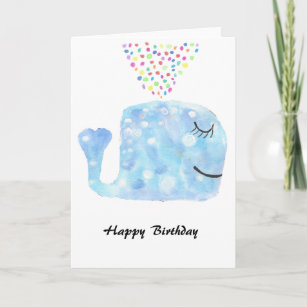 Whale Birthday Cards | Zazzle