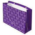 Happy Birthday White Script Name Royal Purple Large Gift Bag | Zazzle