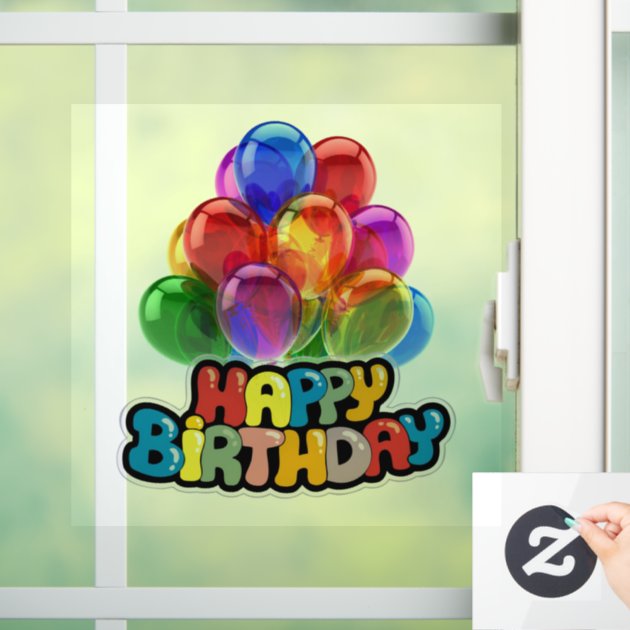 Birthday Gel Clings Whaline 9 Sheet Building Blocks Window Sticker ...