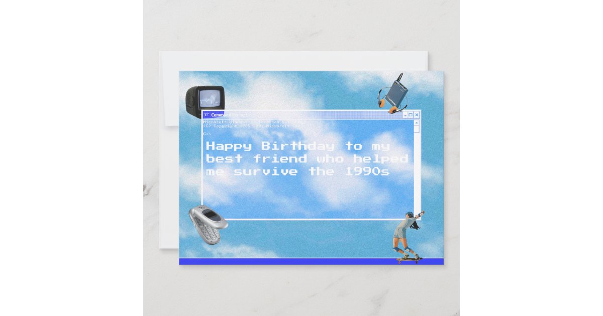 Happy Birthday Windows95 Computer Theme Card | Zazzle