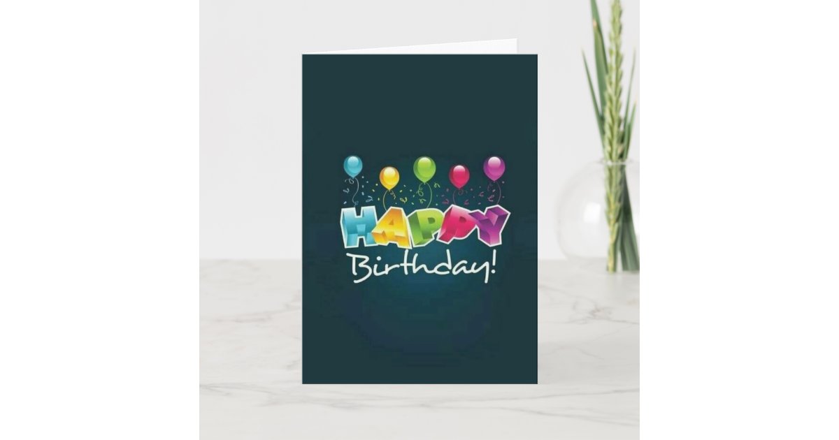 Happy Birthday Wishes Balloons Card | Zazzle