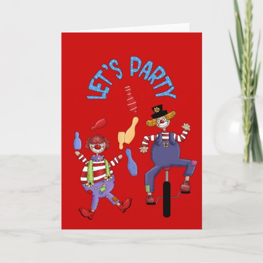 Happy Birthday Wishes Circus Clown Card | Zazzle.com