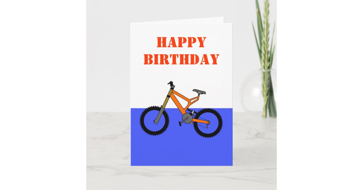 Happy Birthday with bike bicycle pushbike Card | Zazzle