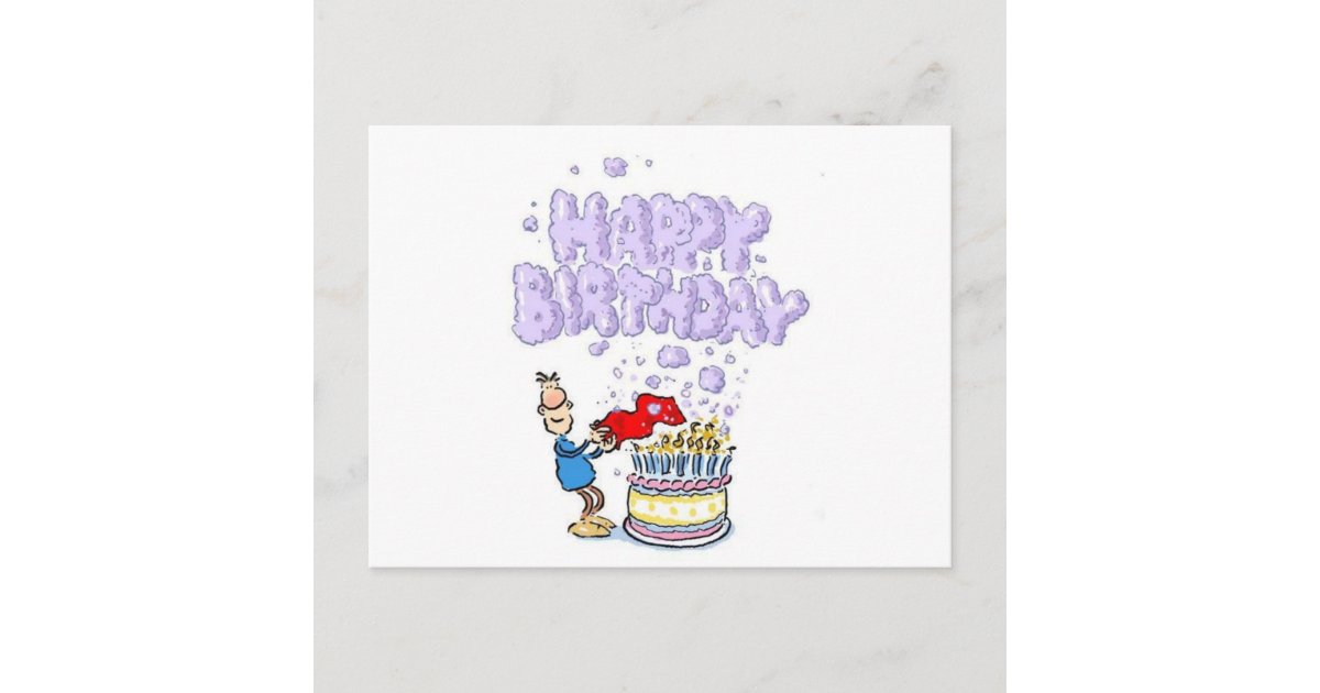Happy Birthday with birthday cake candles Postcard | Zazzle