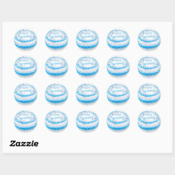 Happy birthday with blue frosting classic round sticker | Zazzle