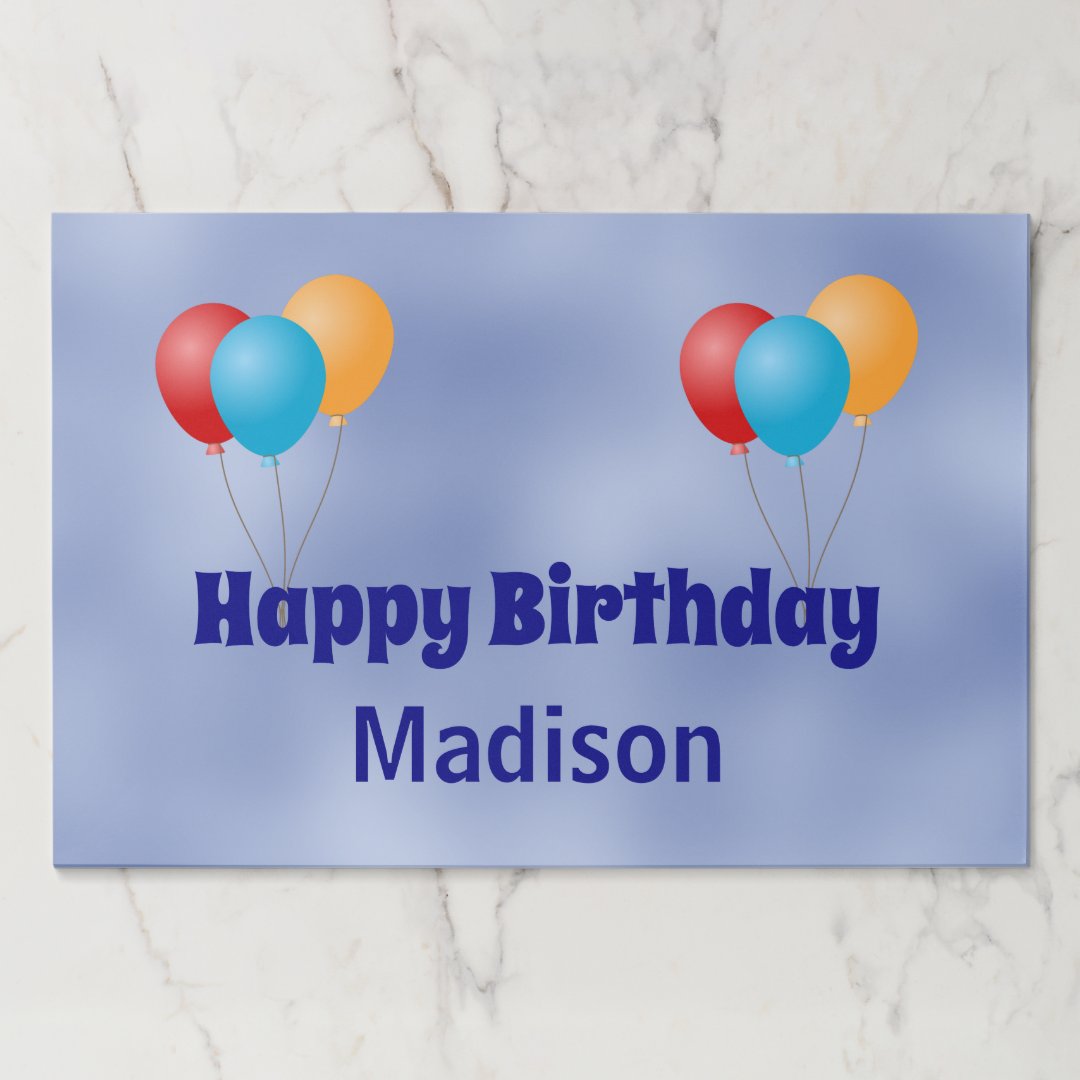 Happy Birthday with Colorful Balloons Template Paper Pad | Zazzle