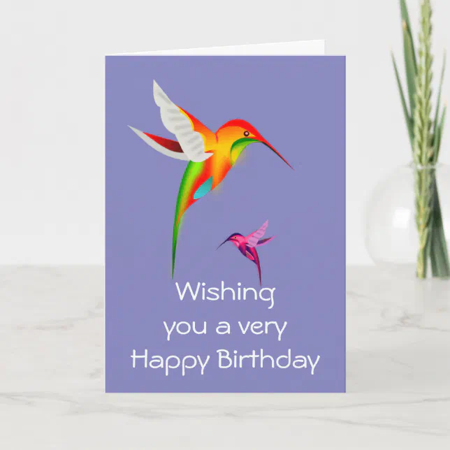 Happy birthday with hummingbirds card | Zazzle