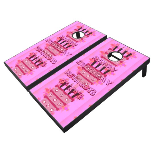 Happy Birthday with Lots of Love Sports Cornhole Set | Zazzle.com