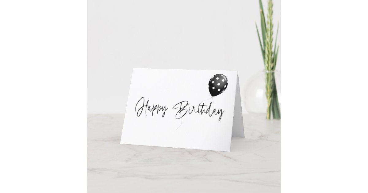Happy Birthday with Polka Dot Balloon Card | Zazzle