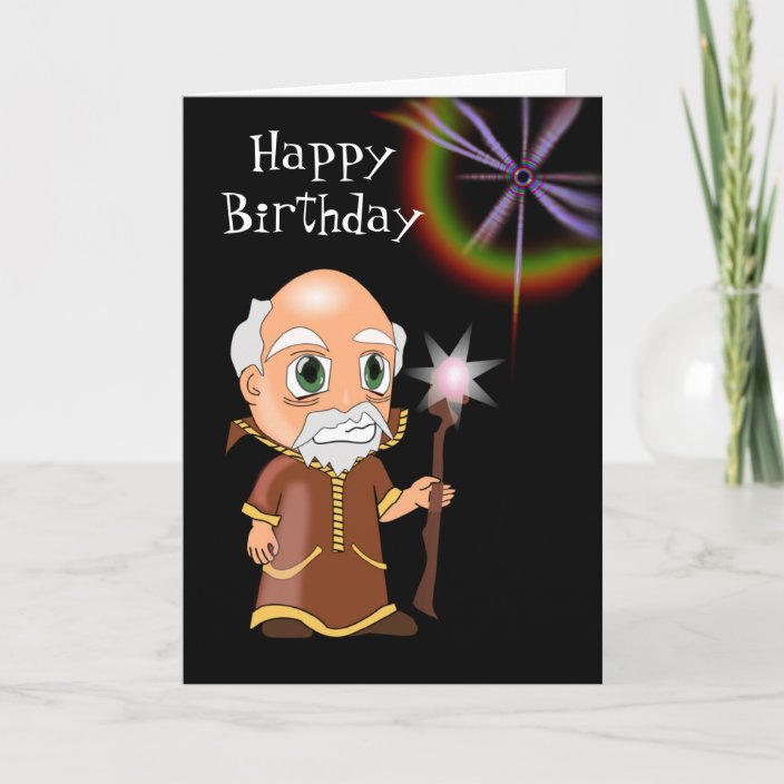 Happy Birthday with wizard magical birthday Card | Zazzle.com