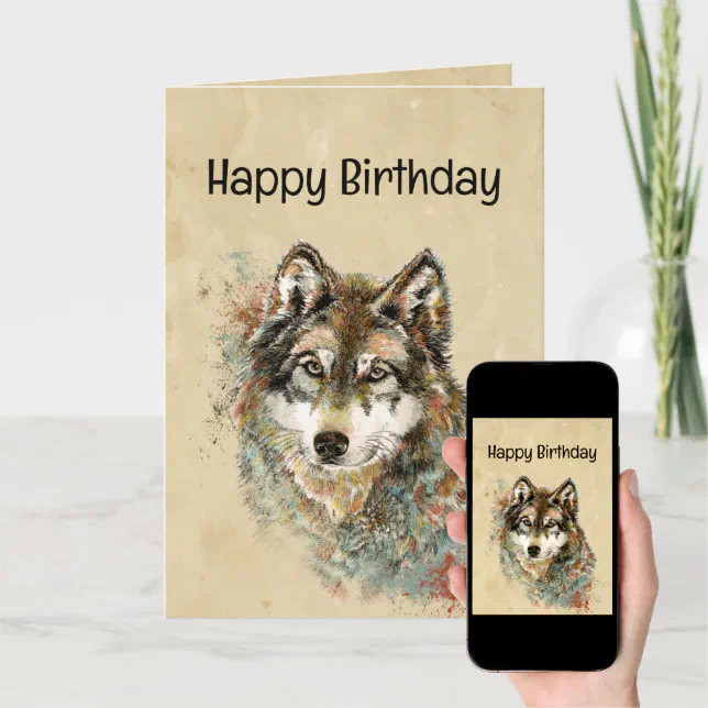 Happy Birthday Wolf, Wolves Poem Verse Card | Zazzle