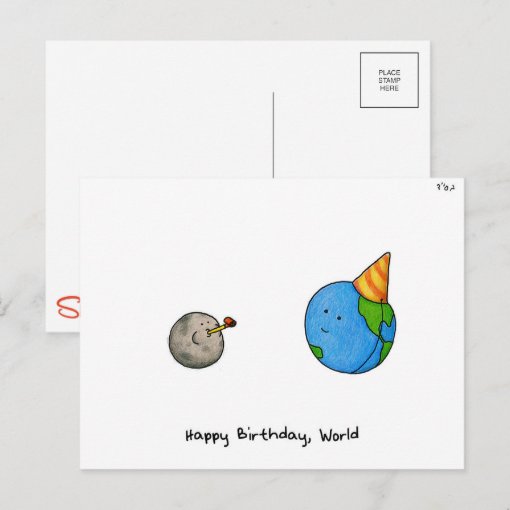 "Happy Birthday, World" - Rosh Hashanah Holiday Postcard | Zazzle