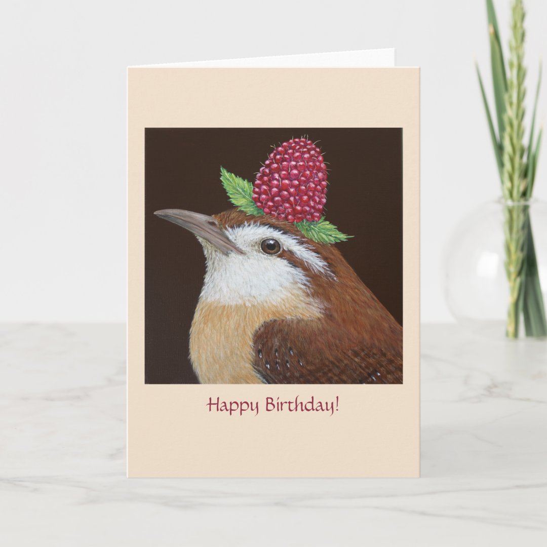 Happy Birthday wren card | Zazzle