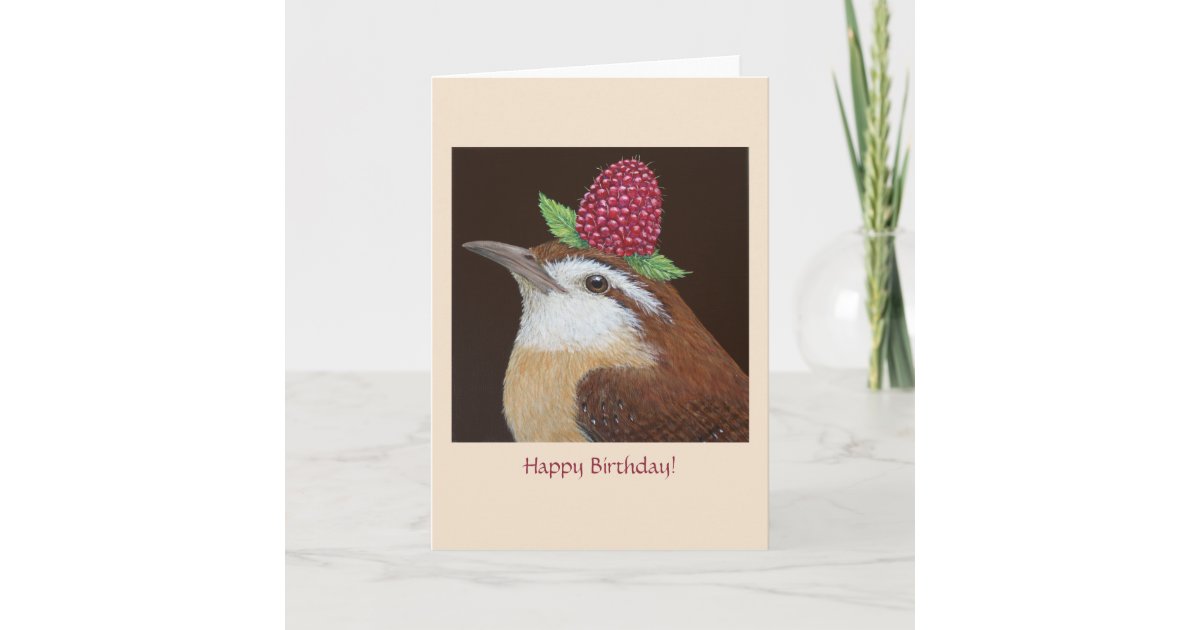 Happy Birthday wren card | Zazzle
