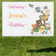 Happy Birthday Yard Sign Fox Teddy Bear Chicks | Zazzle