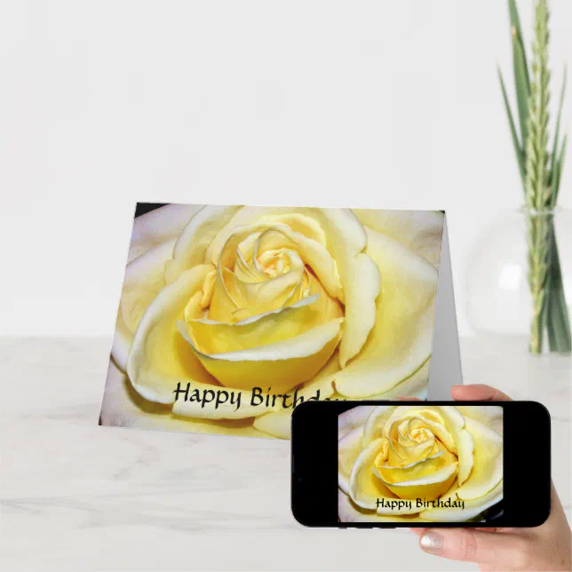 Happy Birthday Yellow Rose card | Zazzle