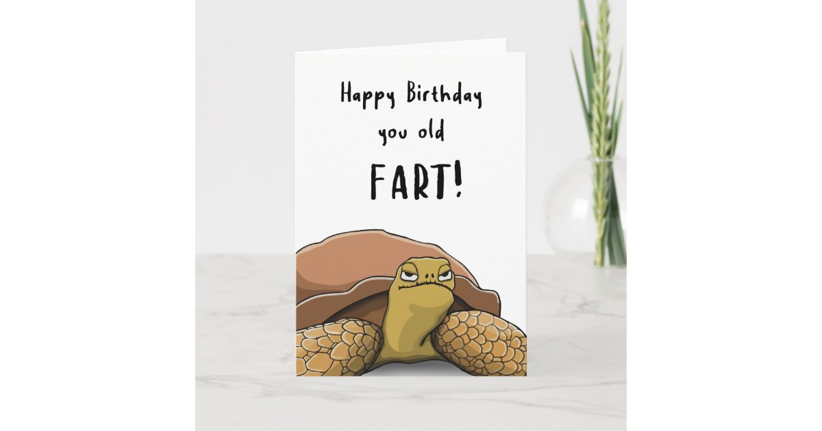 Happy Birthday You Old Fart – Hilarious Tortoise C Card | Zazzle
