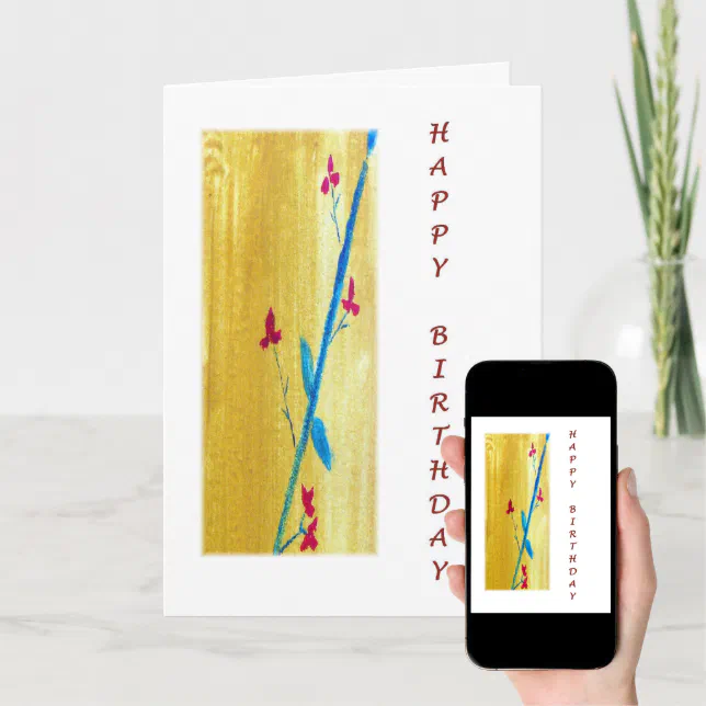 Happy Birthday Zen Flowers Card | Zazzle