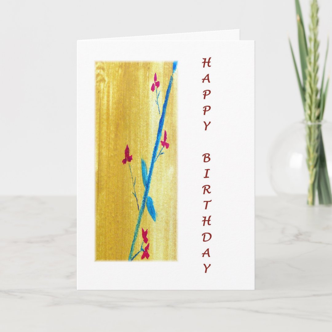 Happy Birthday Zen Flowers Card | Zazzle