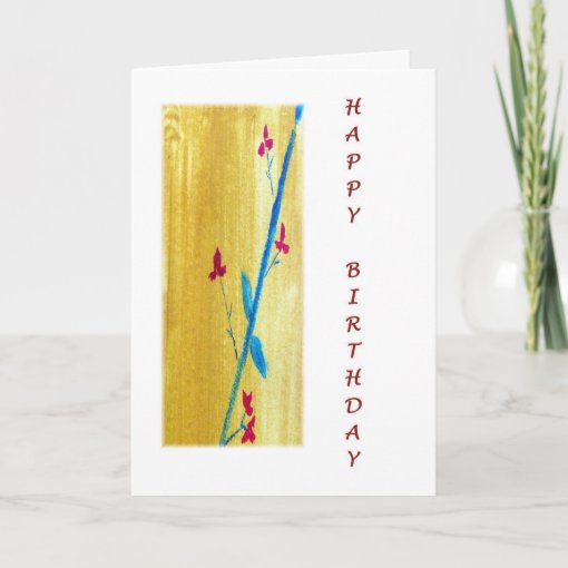 Happy Birthday Zen Flowers Card | Zazzle