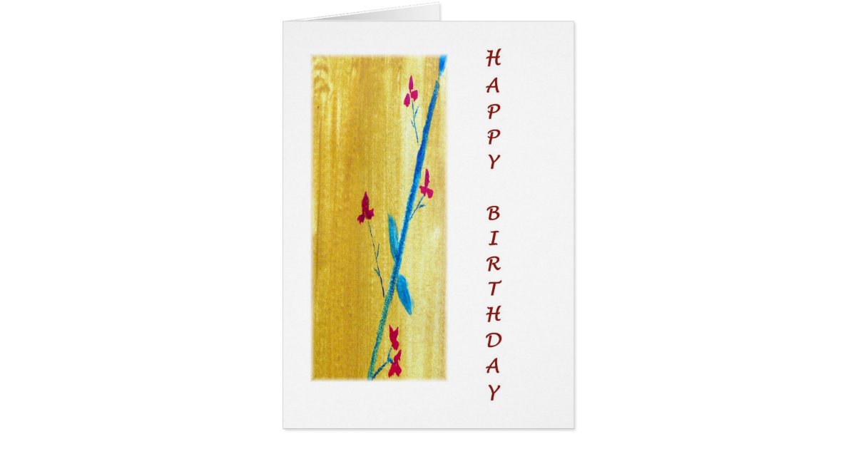 Happy Birthday Zen Flowers Card | Zazzle.com