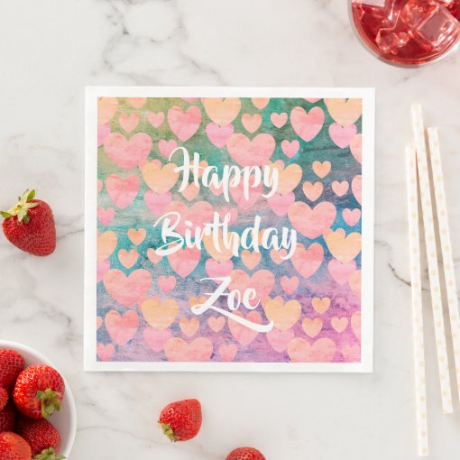 Happy Birthday #Zoe party napkins by DAL | Zazzle