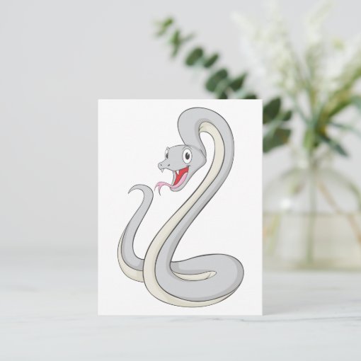 Happy Black Mamba Snake Postcard | Zazzle