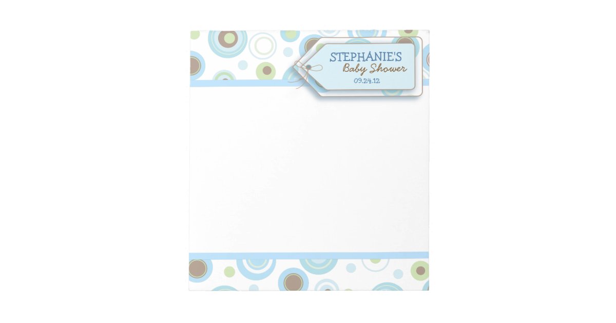 Happy Blue Dots Baby Boy Notepad Shower Favor | Zazzle