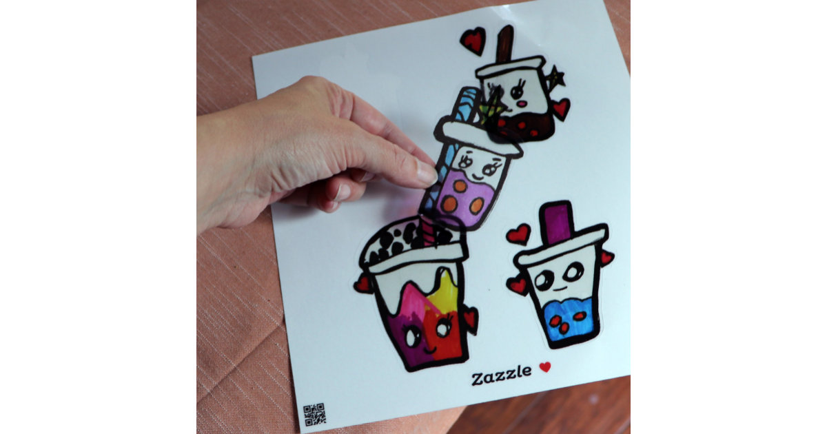 Happy Boba Tea Bubble Teas Bobas Kawaii Sticker | Zazzle