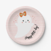 Happy BOO Day Halloween Birthday Paper Plates | Zazzle
