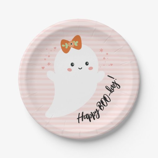 Happy BOO Day Halloween Birthday Paper Plates | Zazzle