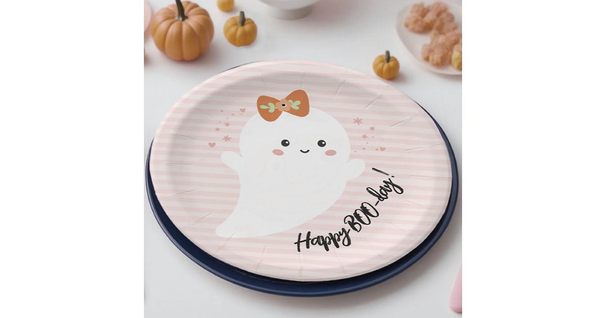 Happy BOO Day Halloween Birthday Paper Plates | Zazzle
