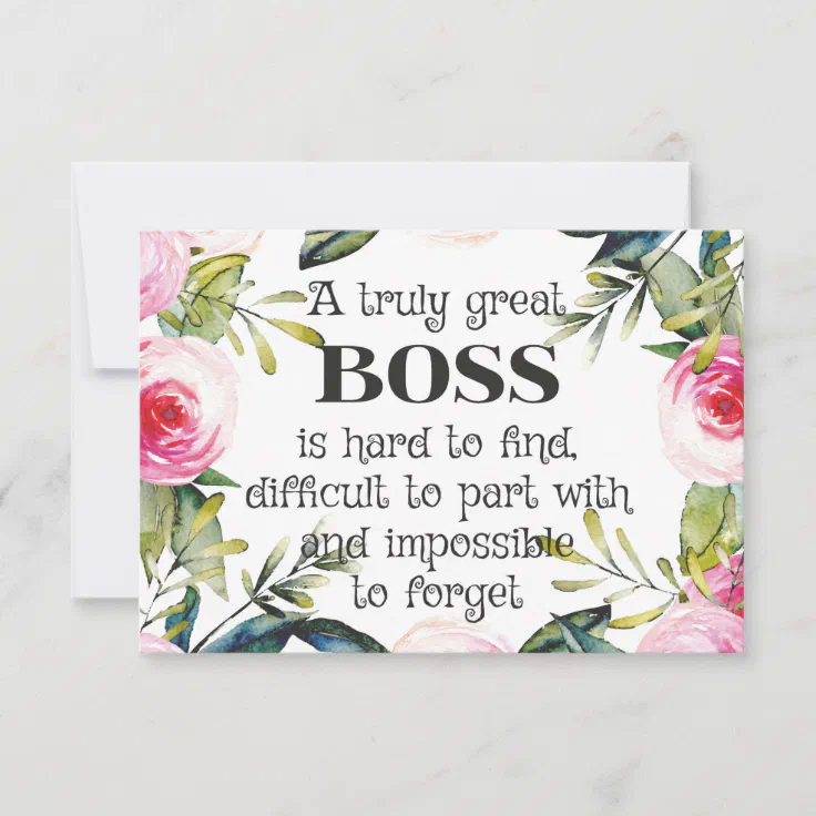 Happy Boss's Day Boss Appreciation Thank you card | Zazzle